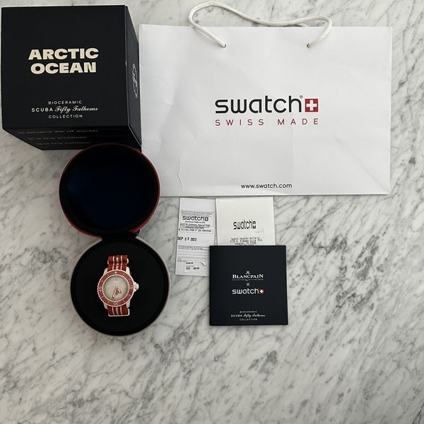 Swatch x Blancpain Arctic Ocean Scuba Fifty Fathoms SO35N100 Authentic ...