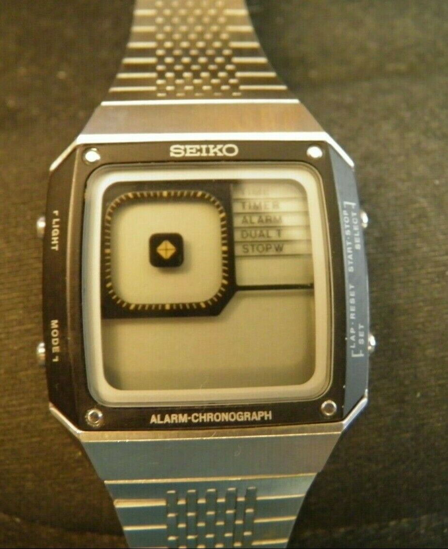 Seiko G757-4010 James Bond Octopussy Alarm Chronograph Quartz LCD Watch ...