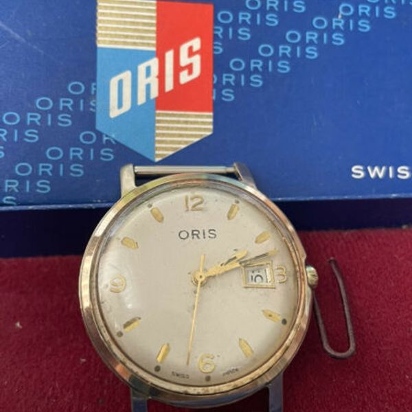 Vintage Oris Gold Plated 10 Microns Wristwatch Boxed. Wind Up Swiss ...