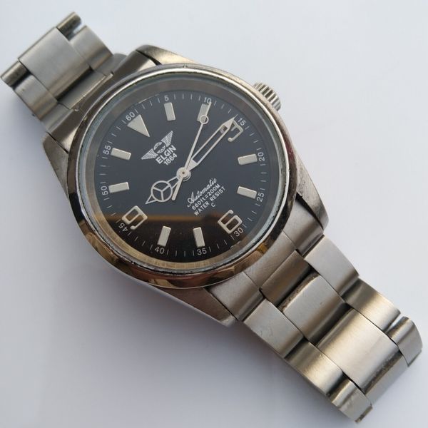 Elgin 1864 Automatic 21 Jewels WR 200m Black Dial Ref FK-979-C Men's ...