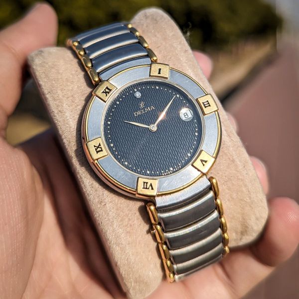 Vintage Delma - Diamond Dial – 467010Y- Swiss Quartz – Men’s Watch ...
