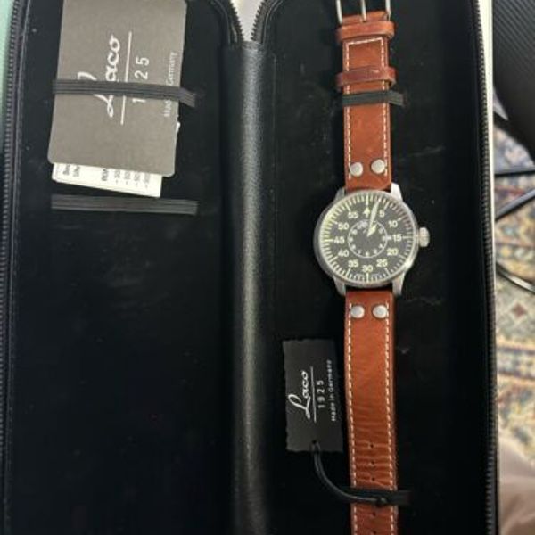 LACO 861806 Quartz Day-Date Men's Watch - Black Dial - Brown Strap ...