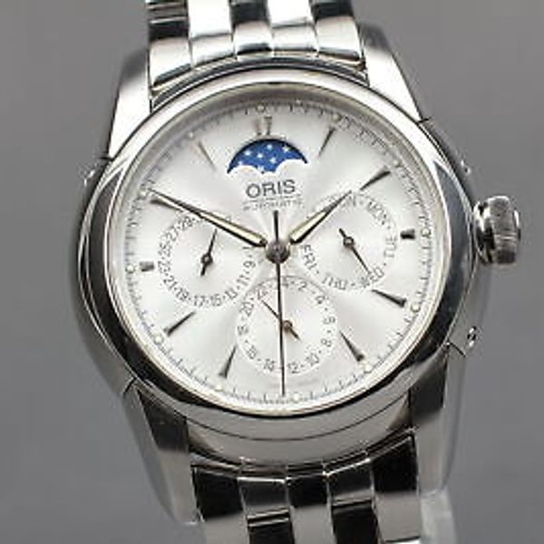 [ Box, Paper ] ORIS 7546A Triple calendar moon phase Automatic Mens ...