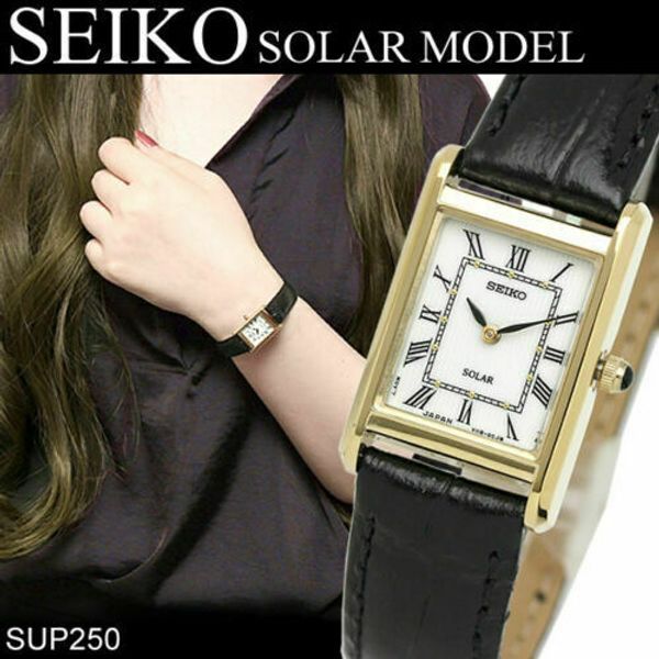 Seiko Women's 18 mm Gold-Tone Stainless Solar Watch SUP250 | WatchCharts