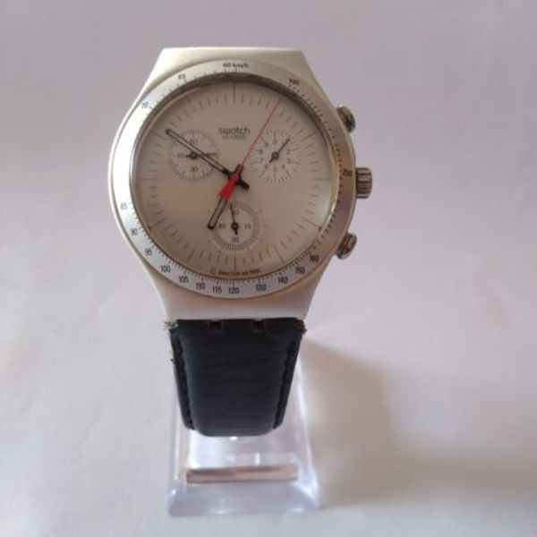 Swatch Irony Aluminium YCS 1005 Time Paradox Cut Chronograph Wristwatch ...