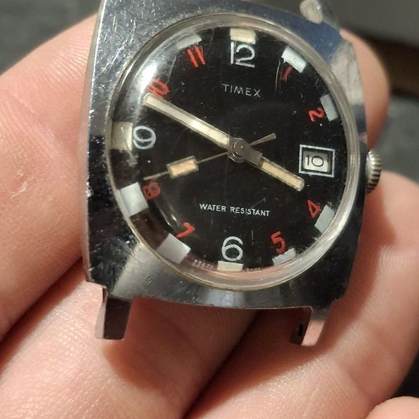 Timex Sprite 1971 Black Dial Mens Vintage 1970s Mechanical Handwind ...