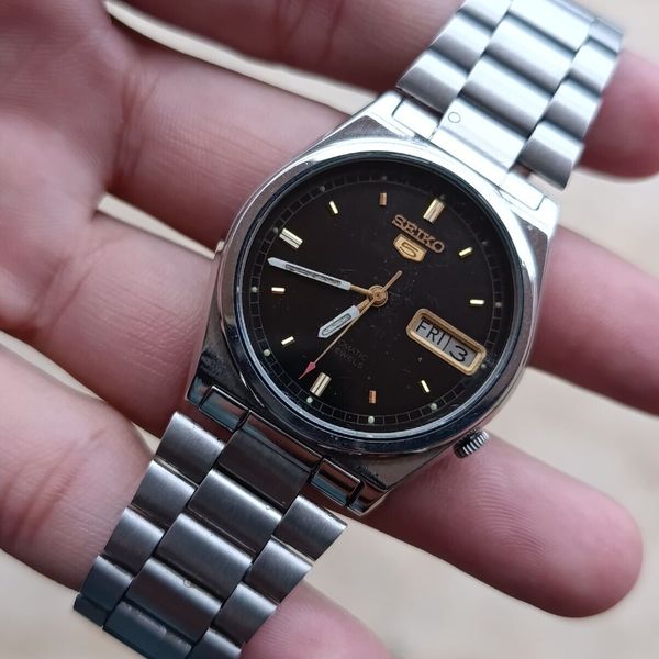 Seiko 5 Automatic 7009-3170 Brown Dial SS Day-Date Men's Vintage Japanese Watch | WatchCharts ...