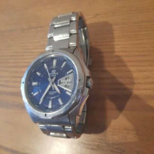 Edifice Casio 5125, blue face, Water Resist 100m Stainless Steel watch ...