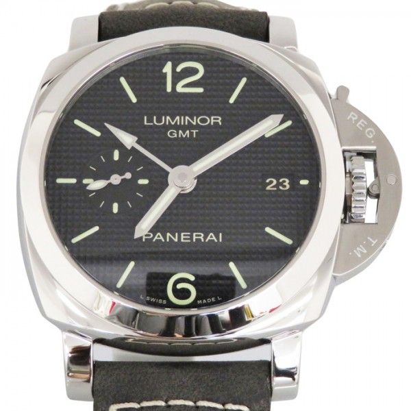 Panerai PANERAI Luminor 1950 3 Days GMT Achaio PAM00535 Black Dial New Watch Men's | WatchCharts ...