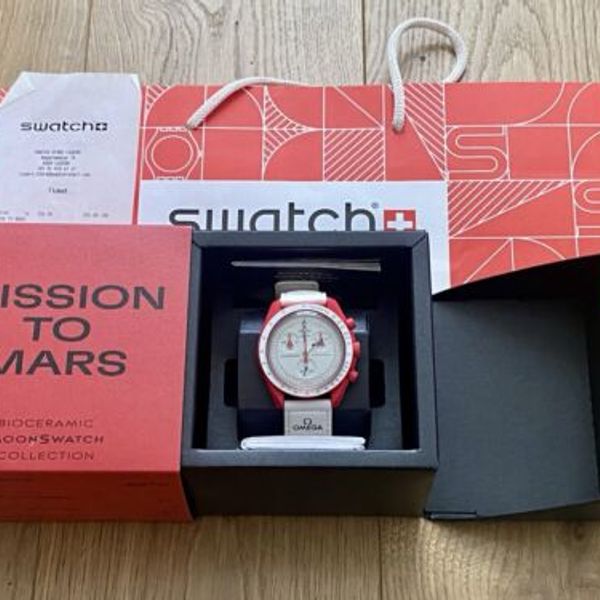 OMEGA x Swatch MoonSwatch Mission to Mars - Full Set + Bag + Reciept ...