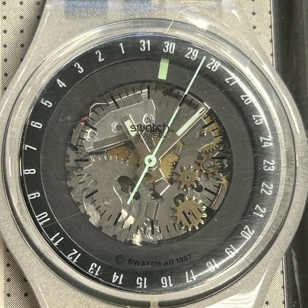 Scarce Variety Swatch Skeleton Watch 1998 Daimler Chrysler GZ157 33mm ...