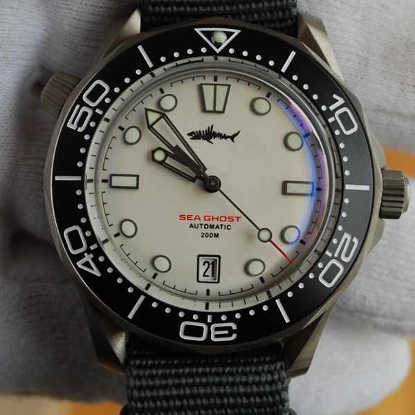 BNIB HEIMDALLR (Sharkey) Automatic SEA GHOST Titanium Watch Omega Bond ...