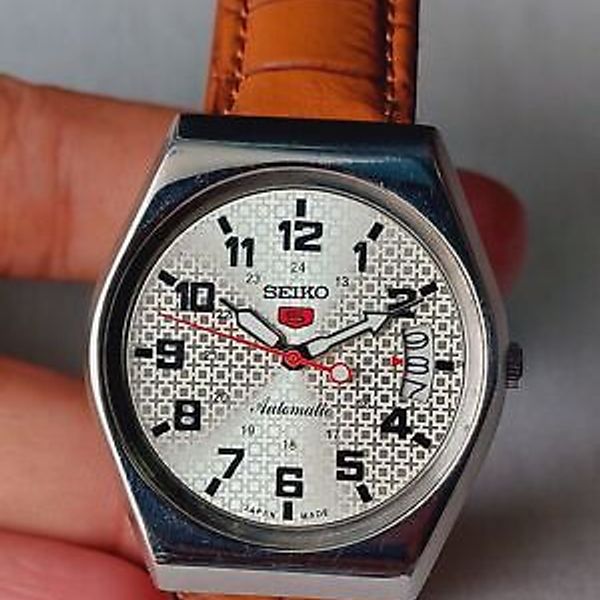 Seiko 5 Automatic Day&Date Numeric Figure White Dial Men's Wrist Watch ...