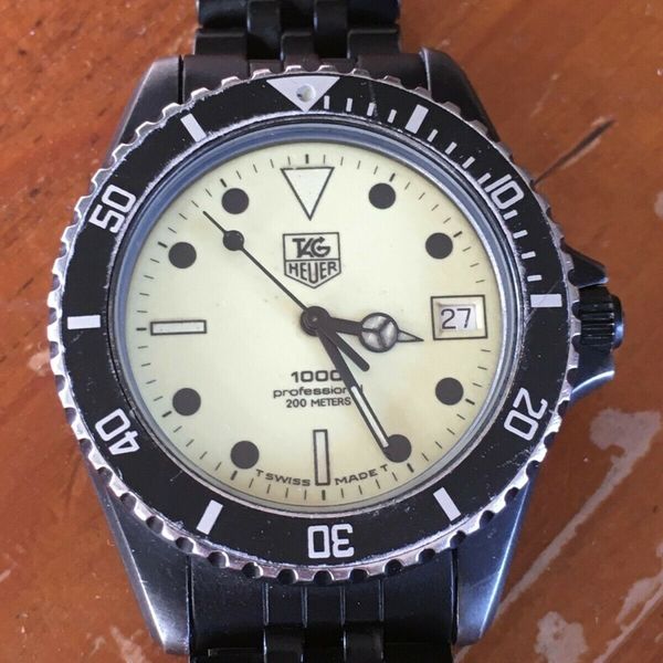 Tag Heuer 1000 Night Diver 980.031L Black PVD Watch Vintage Full Lume ...