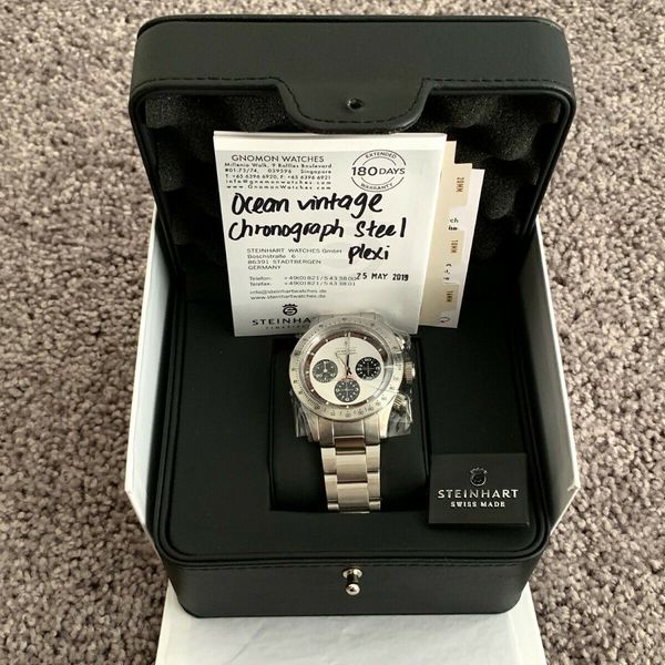 NEW Steinhart Ocean 1 Vintage Chronograph Steel Plexi LIMITED EDITION ...