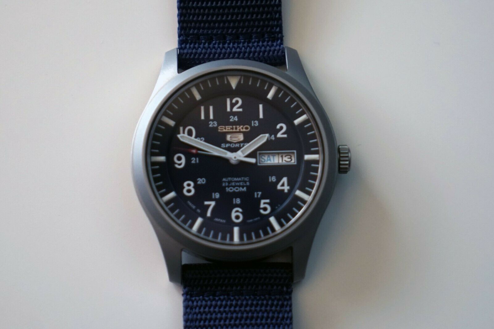 Seiko 5 Sports SNZG11J1 Japanese Built Automatic Field Watch blue dial ...