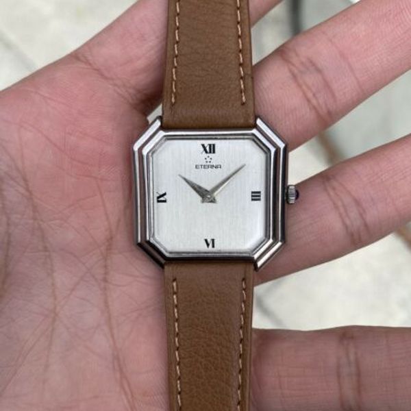 Vintage Eterna Square Stepped Tank Dress Watch | WatchCharts Marketplace