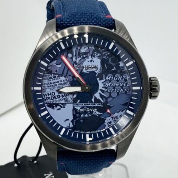 NEW Citizen MARVEL Blue Men’s Watch J830-S118662 Nylon Leather 42mm ...