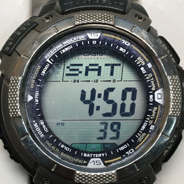 Casio Titanium Solar PAW-1100T Pathfinder Wave Ceptor 51mm Altimeter ...