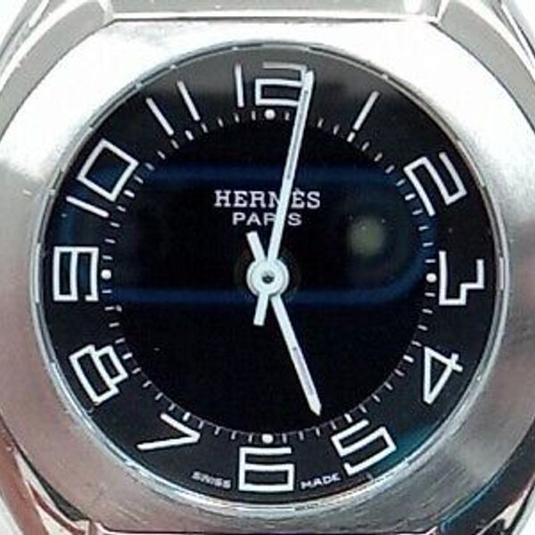 HERMES Espace ES1.210 Men's used watch quartz Excellent black dail with ...
