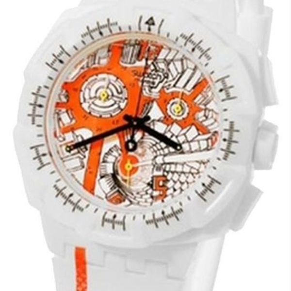NEW Swatch White Chrono Collection Street Map Flash SUIW411 Watch ...