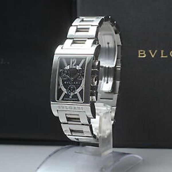 [Box, Paper] BVLGARI Rettangolo RTC49S Chronograph Quartz Men's Watch ...