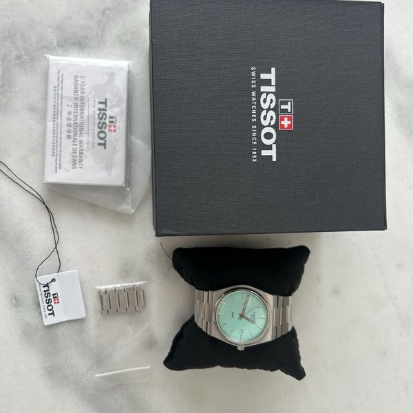 Tissot PRX Quartz Watch , Blue Tiffany Dial , Mint , 41mm | WatchCharts ...