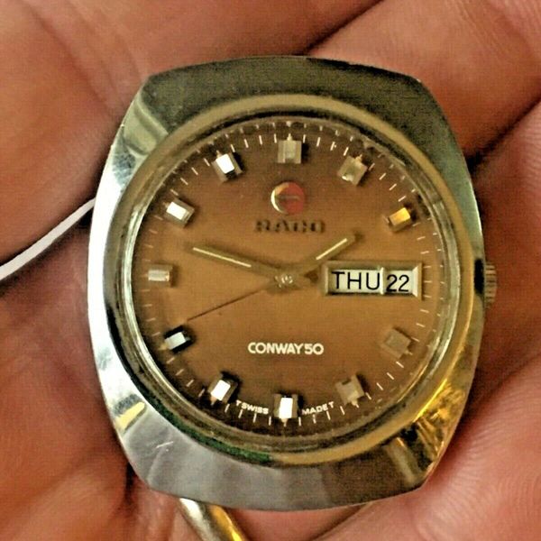 Vintage Rado Conway 50 Watch Automatic Day Date Water Sealed Running ...