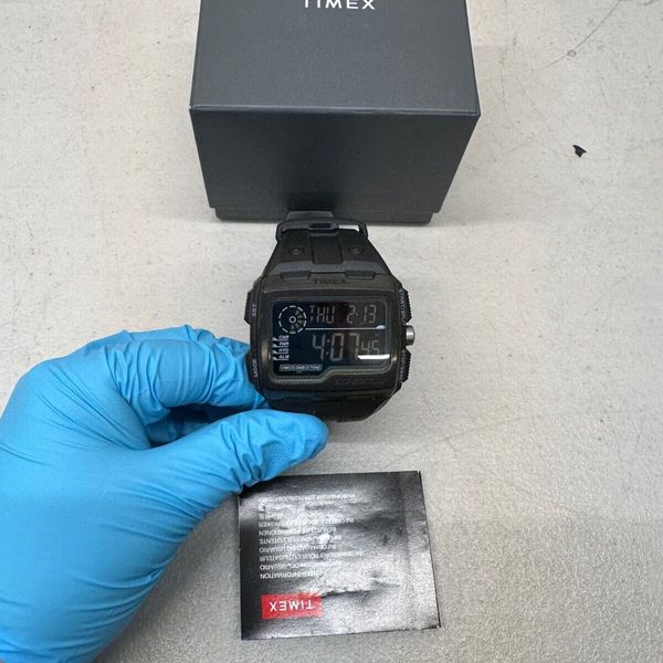 Timex Expedition Grid Shock with Black Resin Strap Indiglo Negative ...