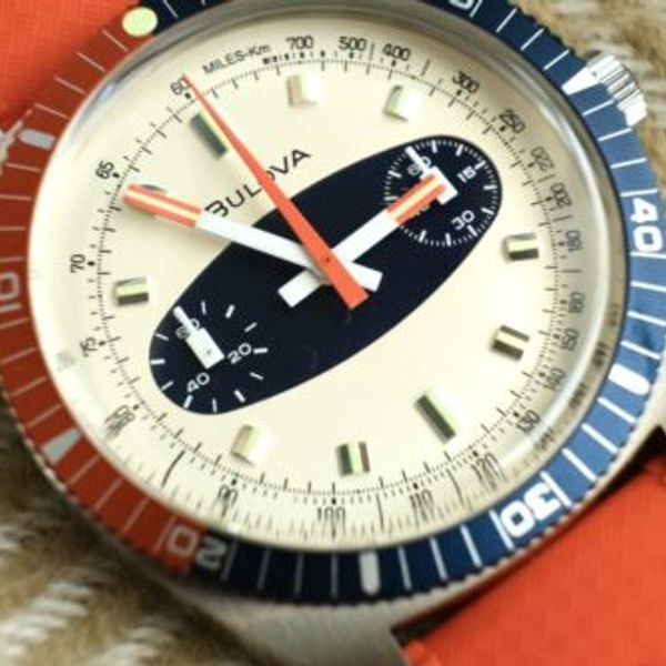 Bulova Chronograph A Surfboard off-white orange | WatchCharts Marketplace