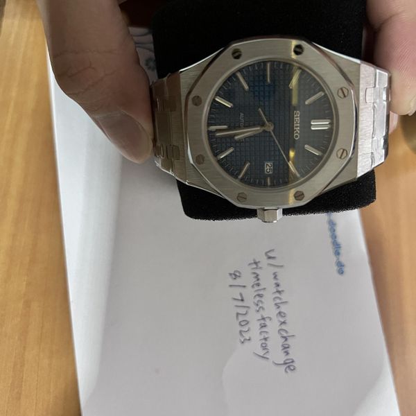 [WTS] Seiko Mod Blue AP Style waffle dial mod | WatchCharts