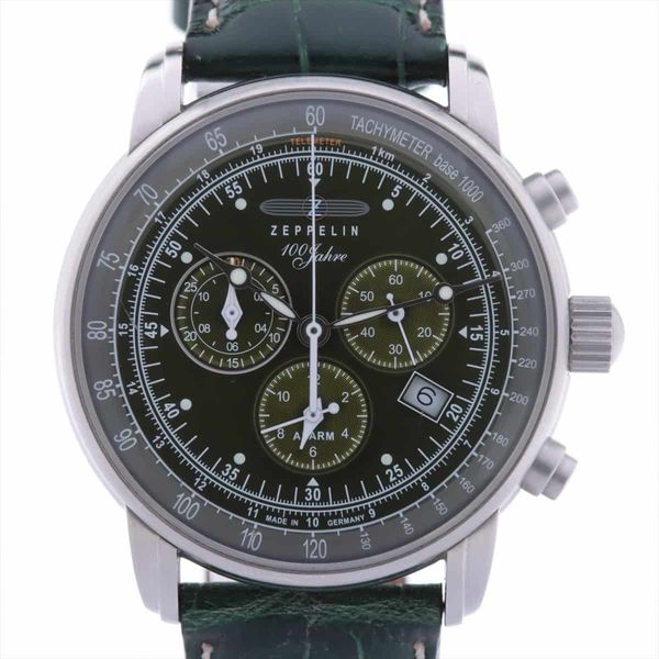 [Used] Zeppelin Chronograph SS x Leather QZ Green Dial | WatchCharts ...