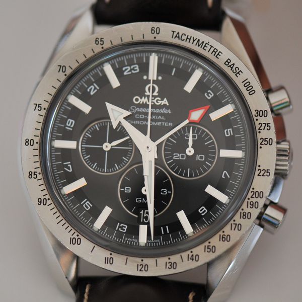 [€2,200 EUR] Omega Speedmaster Broad Arrow GMT automatic watch co-axial ...