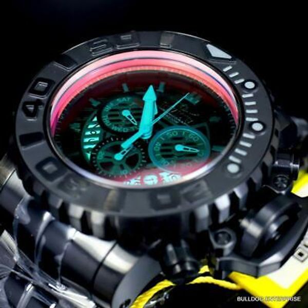 Invicta Sea Hunter Gen II Radar Green Tinted Crystal 58mm Black Steel ...