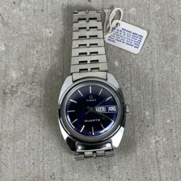 NOS Vintage Timex Marlin Blue Silver Men’s Watch NEW | WatchCharts