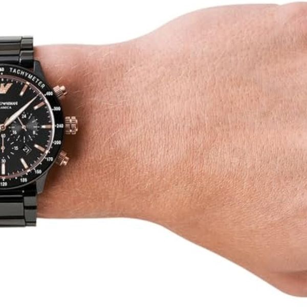 emporio armani ar70002 black gold tone ceramica men's classic ...