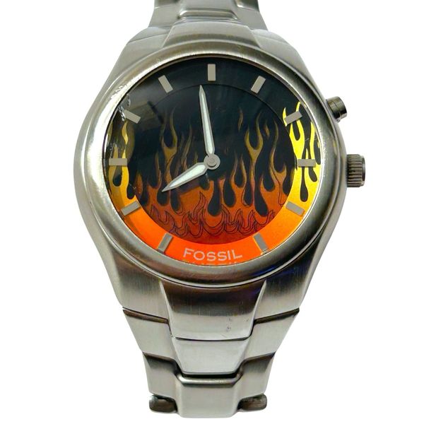 FOSSIL JR-8115 Big Tic Flame Dial Digital Animated Vintage Men's Watch NEW BAT | WatchCharts ...