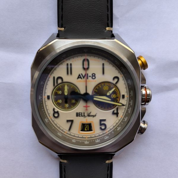 AVI-8 BELL X1 MACHBUSTER MECA QUARTZ CHRONOGRAPH WATCH CAMEL BROWN FULL ...