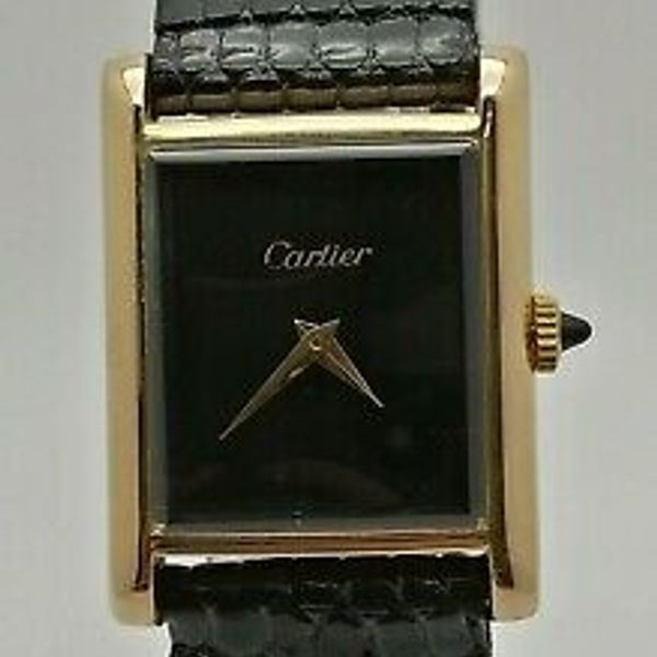 CARTIER TANK MUST GOLD ELECTROPLATED 18K MANUAL WINDING CAL ETA 2512 ...
