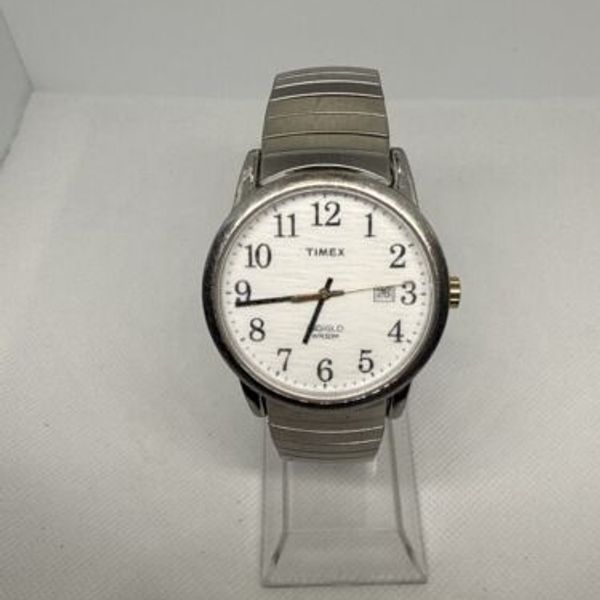 Vintage Men's Watch Timex Indiglo WR 30M Date Silver Tone Flexible Band Runs | WatchCharts ...