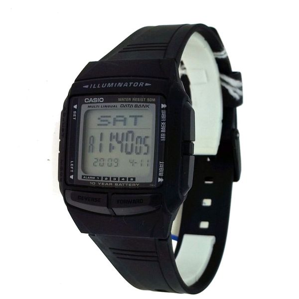 Casio DB36 Data Bank 30 Telememo Black Resin New Watch 10 Year Battery ...
