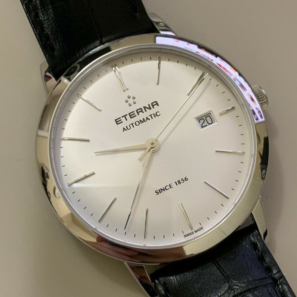 Eterna Eternity Silver Dial Automatic Men's Leather Strap Watch 2700-41 ...