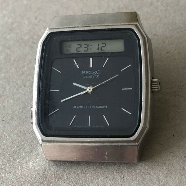 VINTAGE SEIKO DUO DISPLAY H357-5030 WATCH Alarm Chronograph, working ...