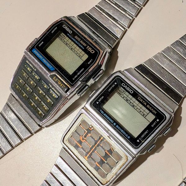 CASIO Data Bank 150 Digital Calculator Watch + Casio Extra Data Bank ...