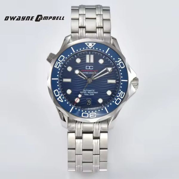 NEW DWAYNE CAMPBELL 5034 BLUE WAVE ALL STEEL AUTO DIVE WATCH SEIKO NH35 ...