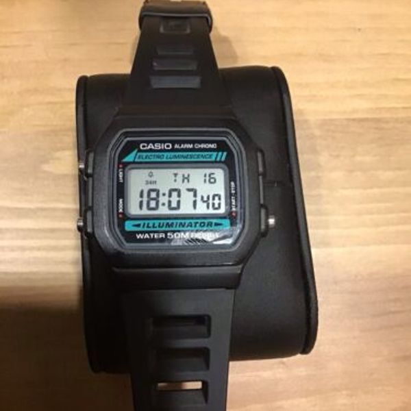 Casio W-86-1VQES Men's Chronograph Watch - Black | WatchCharts Marketplace