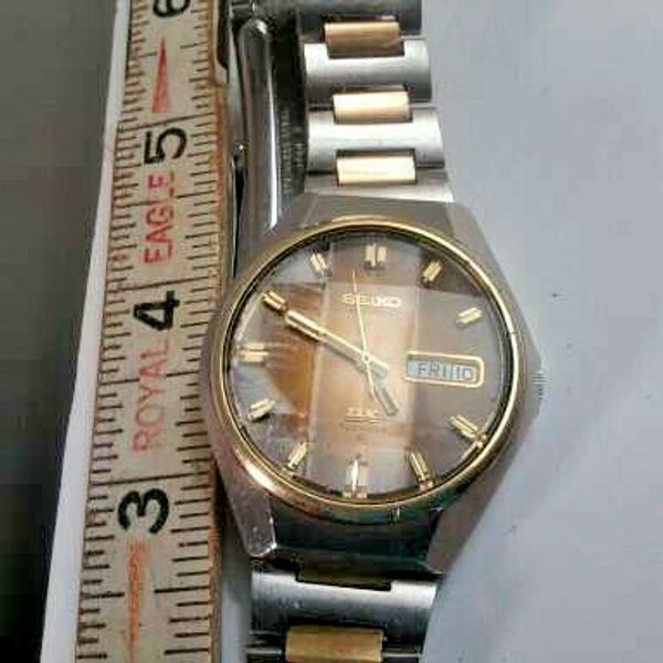 VINTAGE MENS SEIKO DX AUTOMATIC 17J WATCH WITH BEVELED CRYSTAL, 2 TONE ...