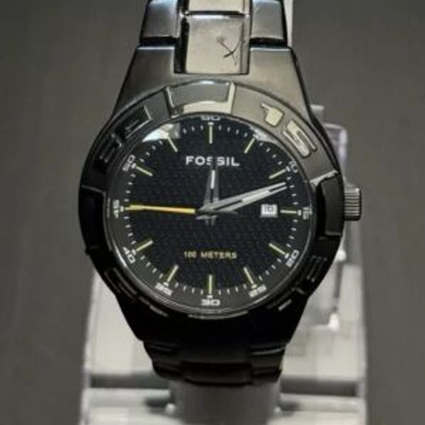Fossil Blue AM-4057 All Black Stainless Analog Quartz Men's Wristwatch ...