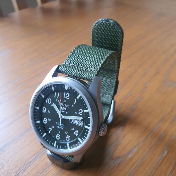 This Seiko 5 Sports Automatic Military Watch (SNZG09K1) Used ...