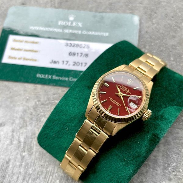 1973 Rolex Datejust Yellow Gold 69178 Ox Blood Stella - Rolex Serviced ...